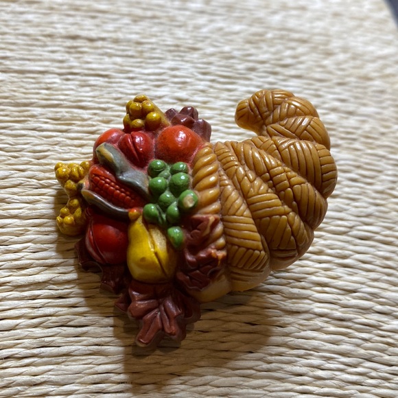 Hallmark | Jewelry | 25 Vintage Hallmark Fall Cornucopia Pin | Poshmark
